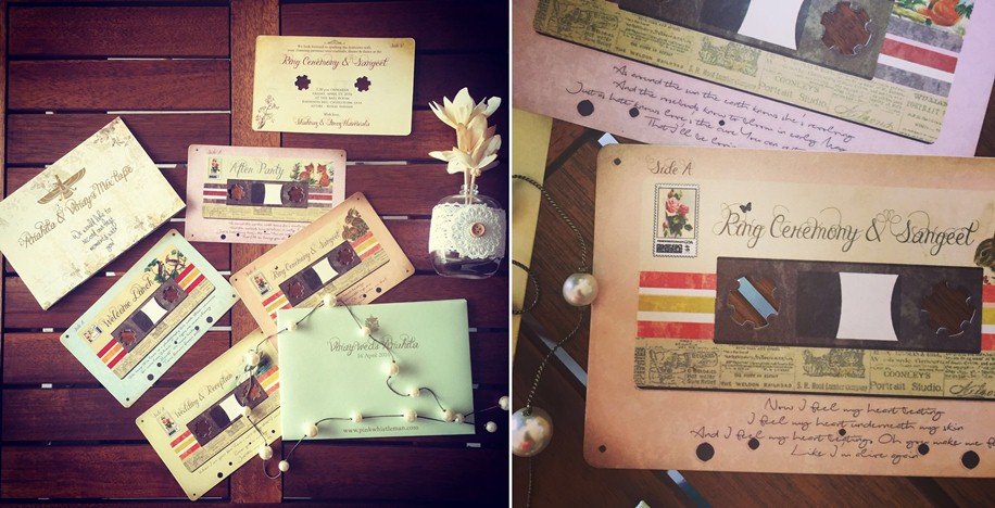 A Retro-Style Mix-Tape Marriage Invitation! - WeddingSutra Blog