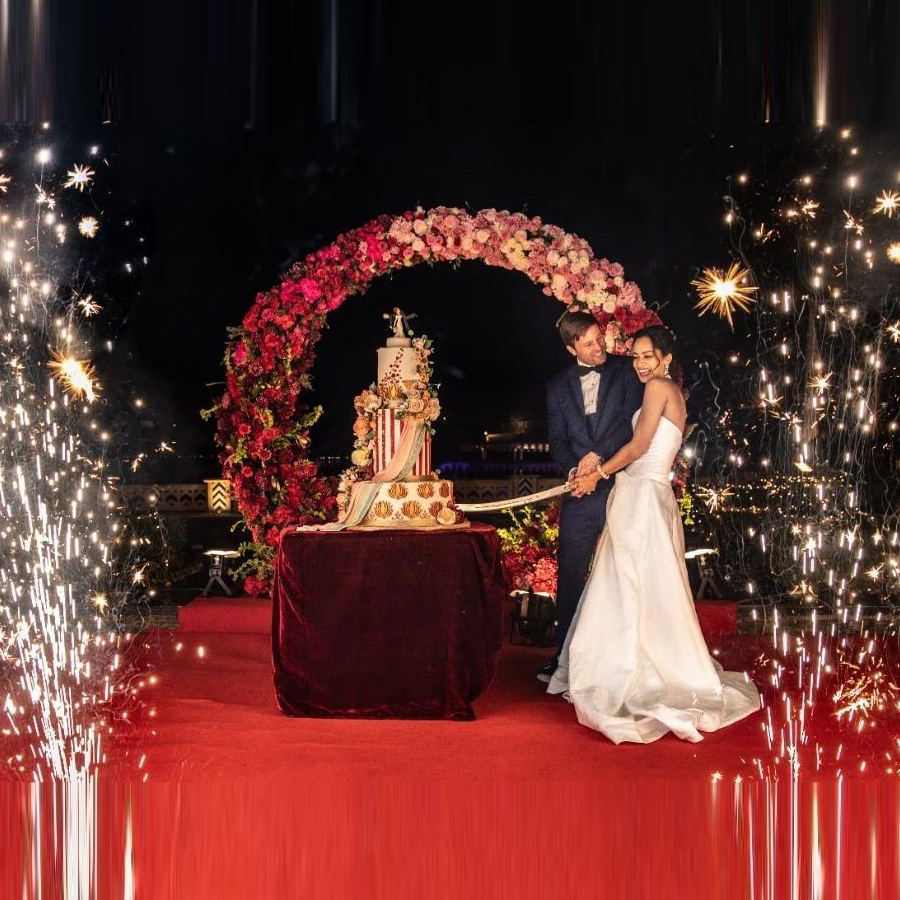 Devika Bhise and Nicholas Gilson | Wedding Cake | WeddingSutra