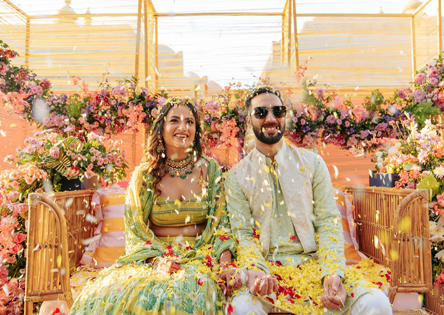 Glamour, vibrant hues and classic themes - this couple’s destination ...