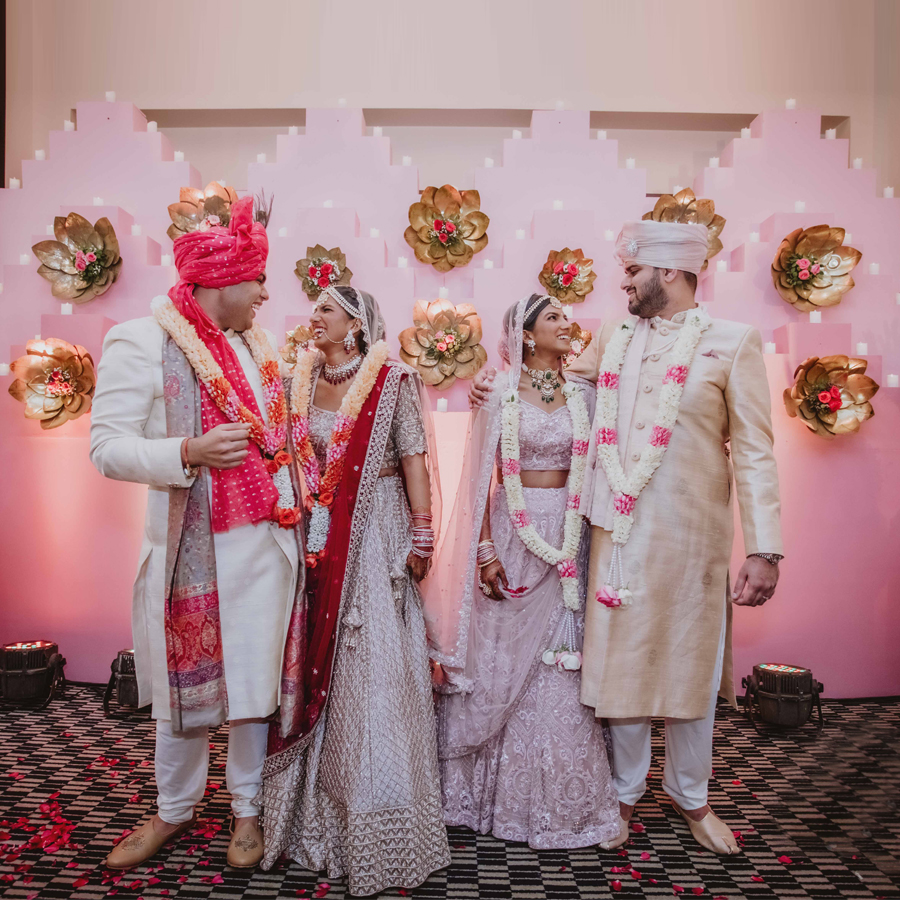 These twin sisters tied the knot together in an intimate lockdown ...