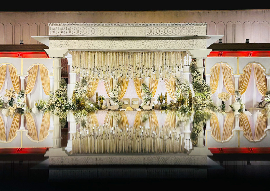 This white and gold-hued dreamy summer wedding looked straight out of a ...